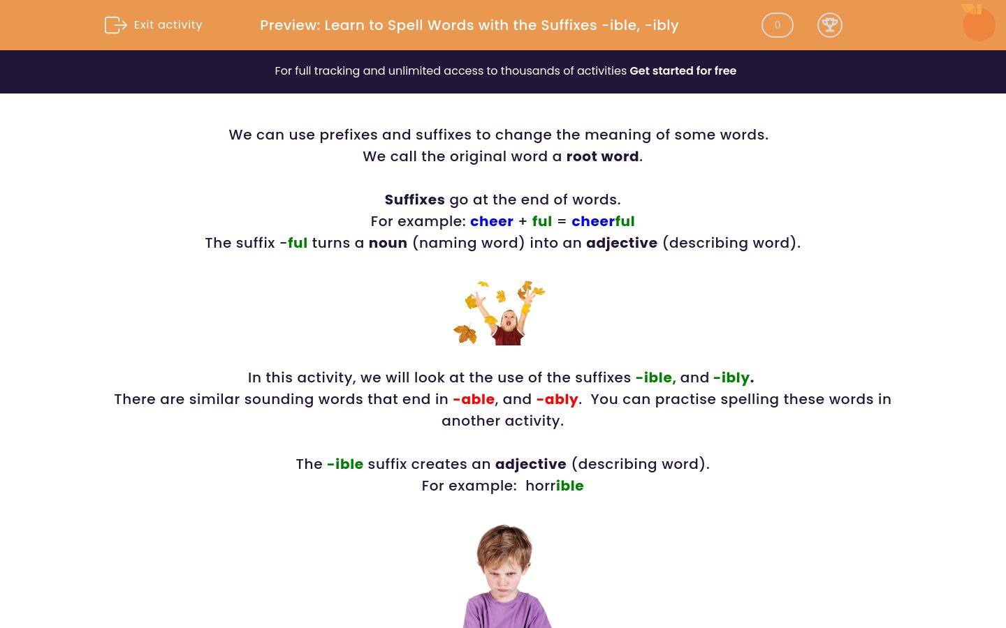 Learn to Spell Words with the Suffixes -ible, -ibly Worksheet - EdPlace