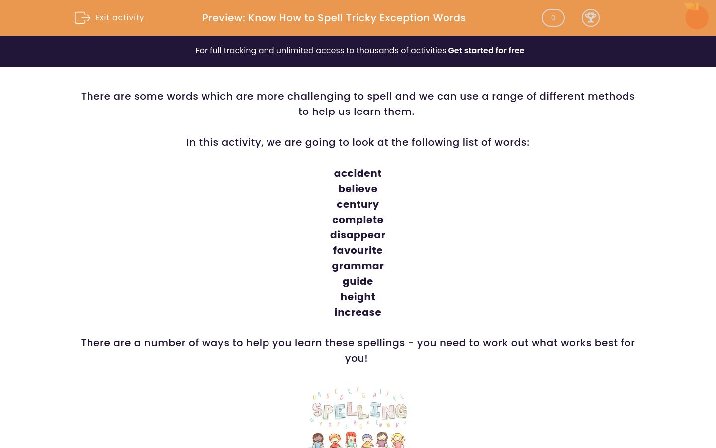 Know How to Spell Tricky Exception Words Worksheet - EdPlace