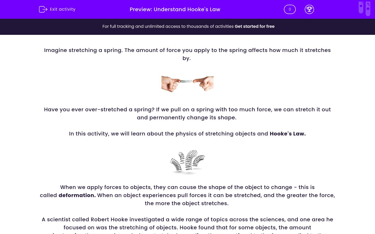 Understand Hooke's Law Worksheet - EdPlace