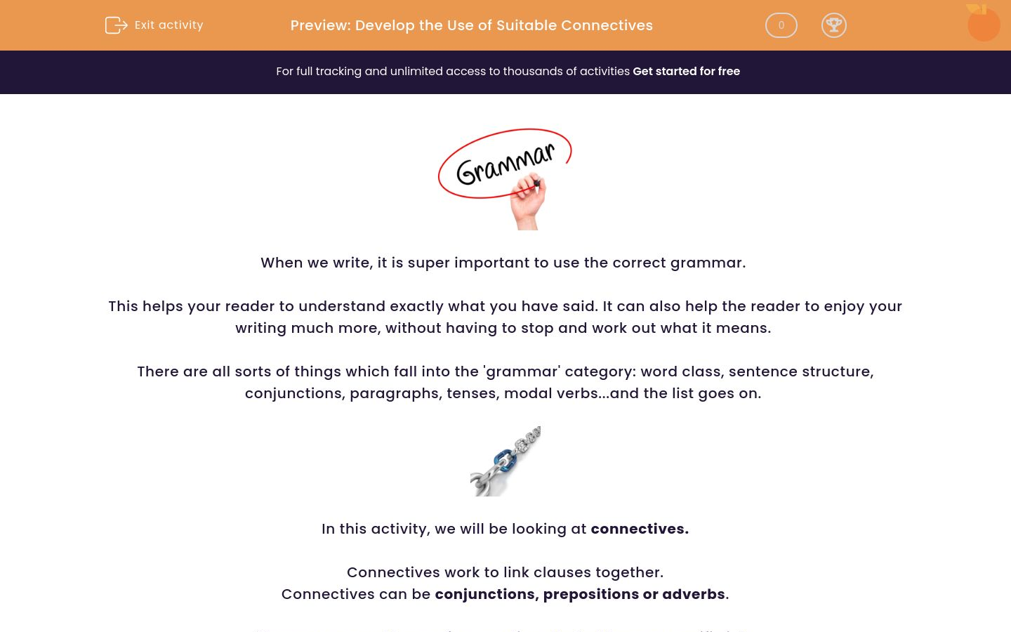 Develop the Use of Suitable Connectives Worksheet - EdPlace