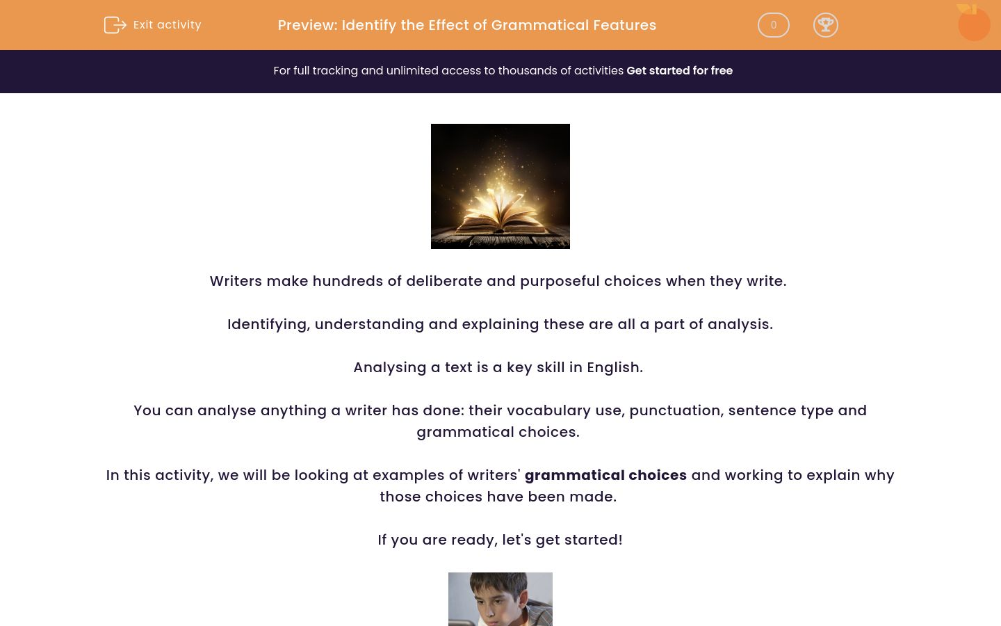 Identify the Effect of Grammatical Features Worksheet - EdPlace