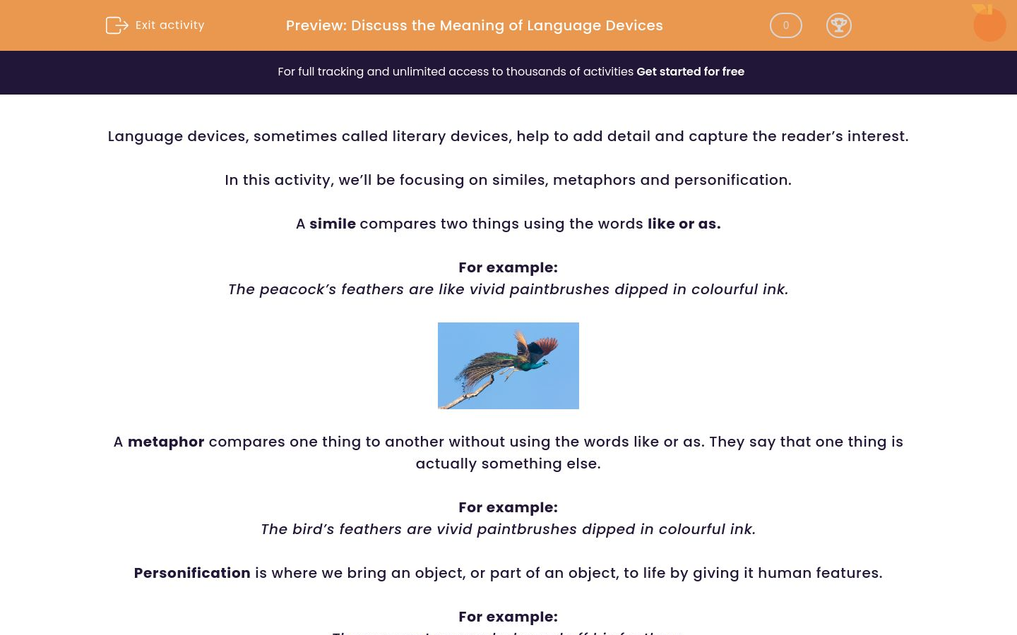 Discuss the Meaning of Language Devices Worksheet - EdPlace