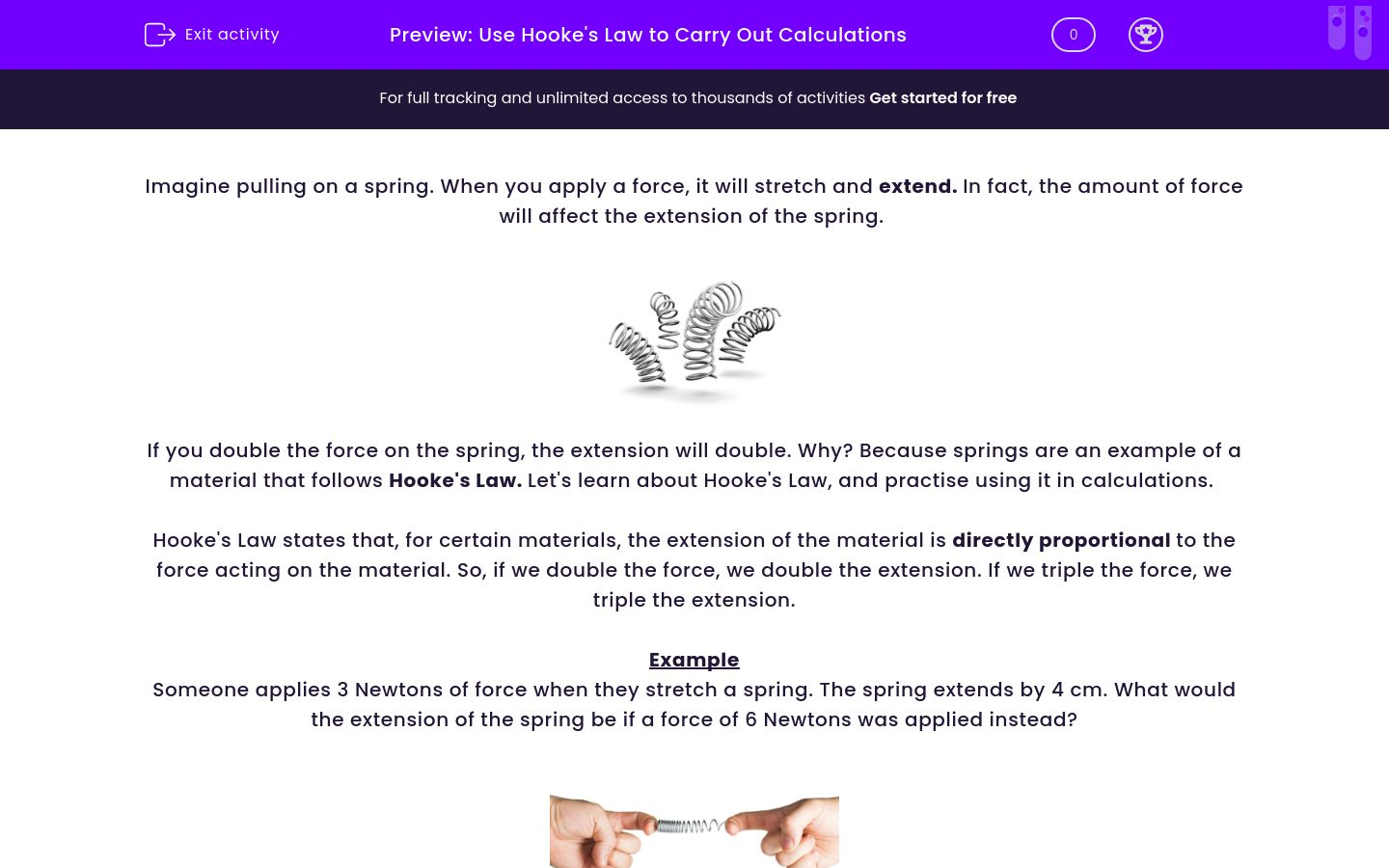 Use Hooke's Law to Carry Out Calculations Worksheet - EdPlace