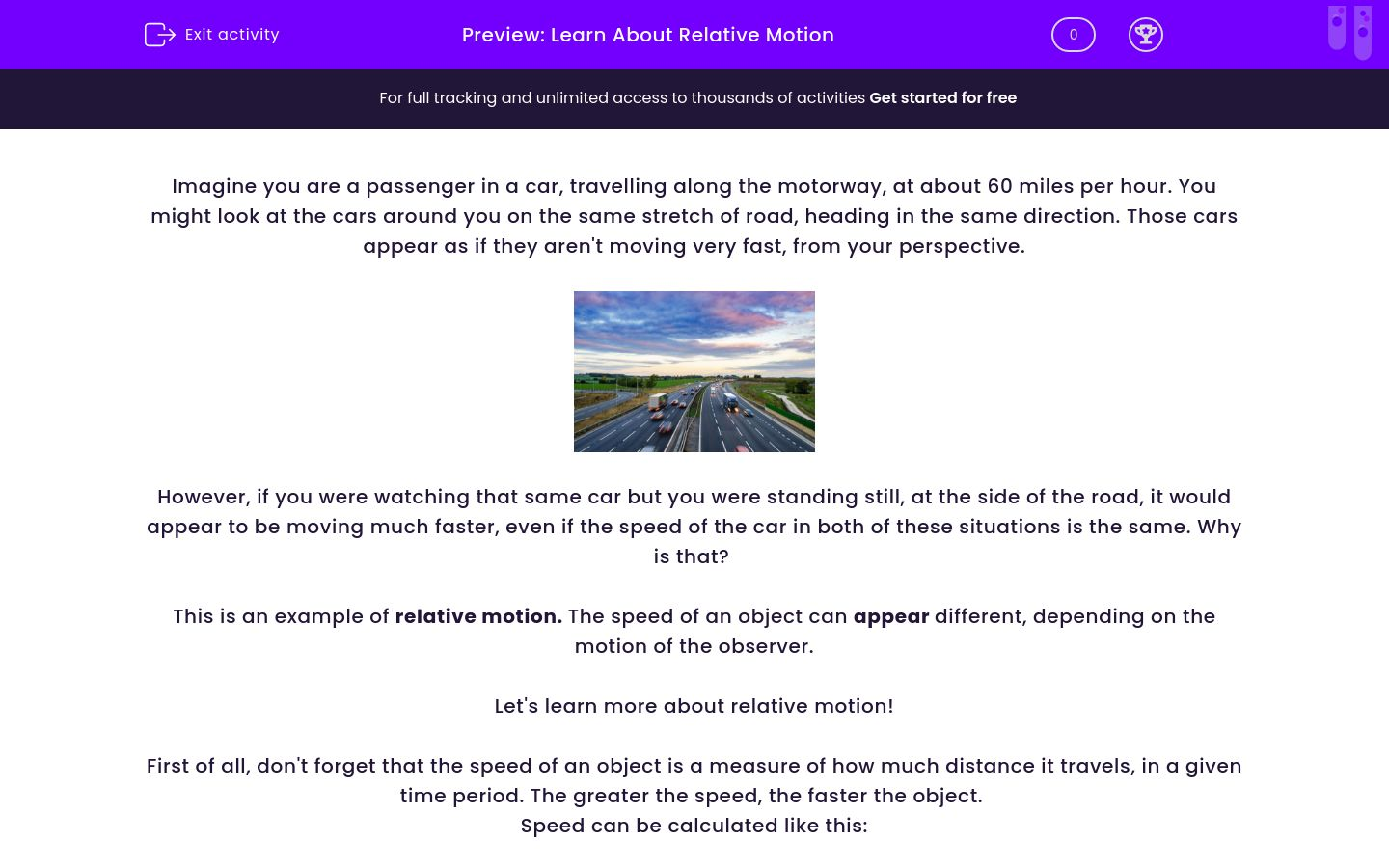 Learn About Relative Motion Worksheet - EdPlace