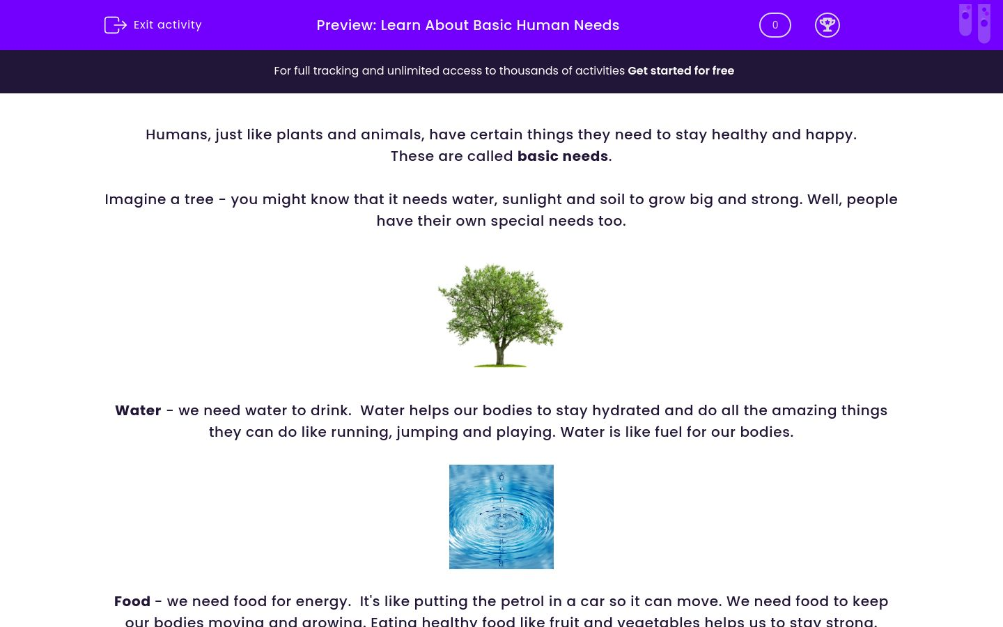 Learn About Basic Human Needs Worksheet - EdPlace