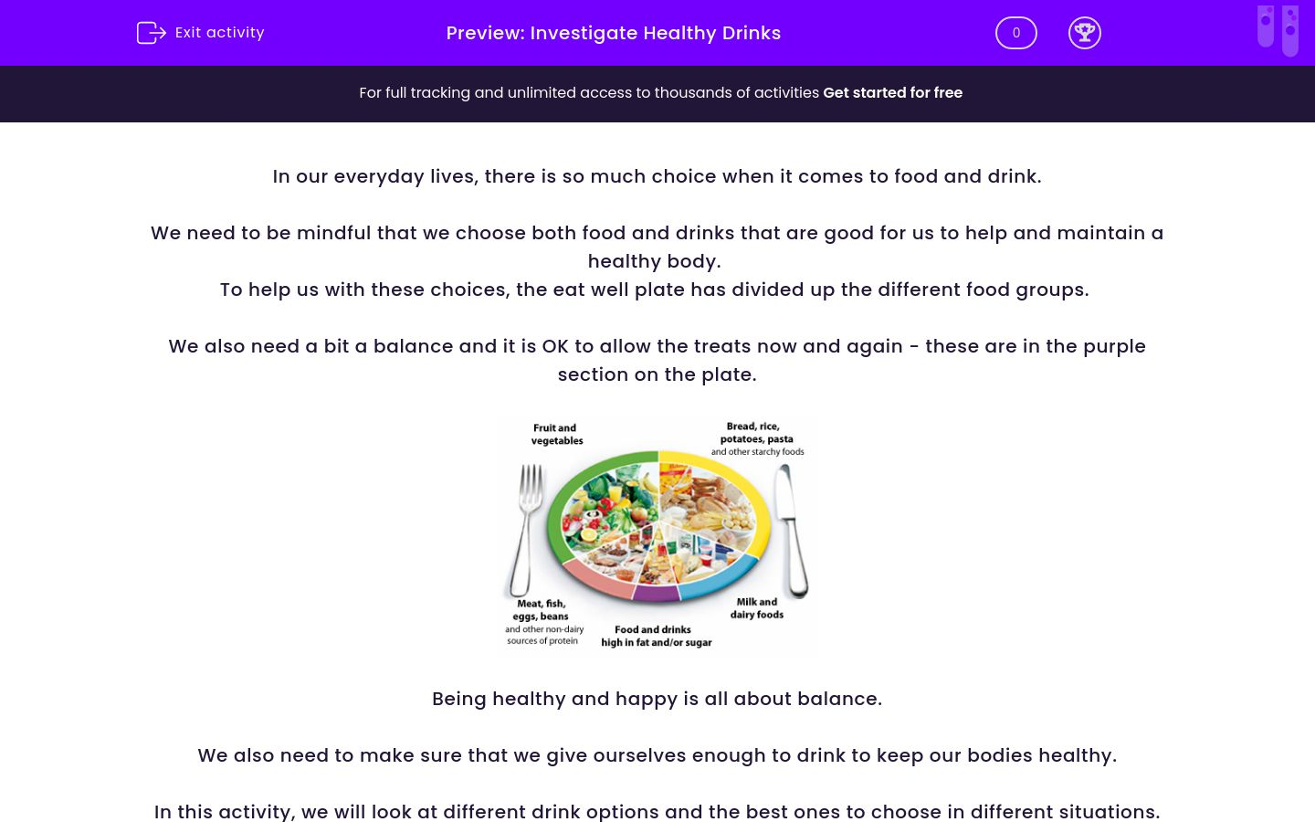 Investigate Healthy Drinks Worksheet - EdPlace