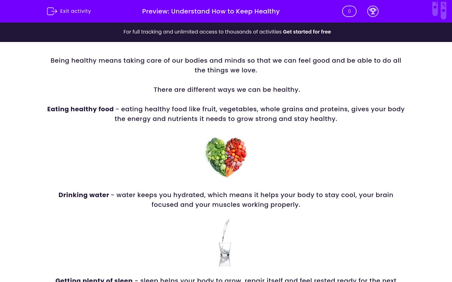 Understand How to Keep Healthy Worksheet - EdPlace