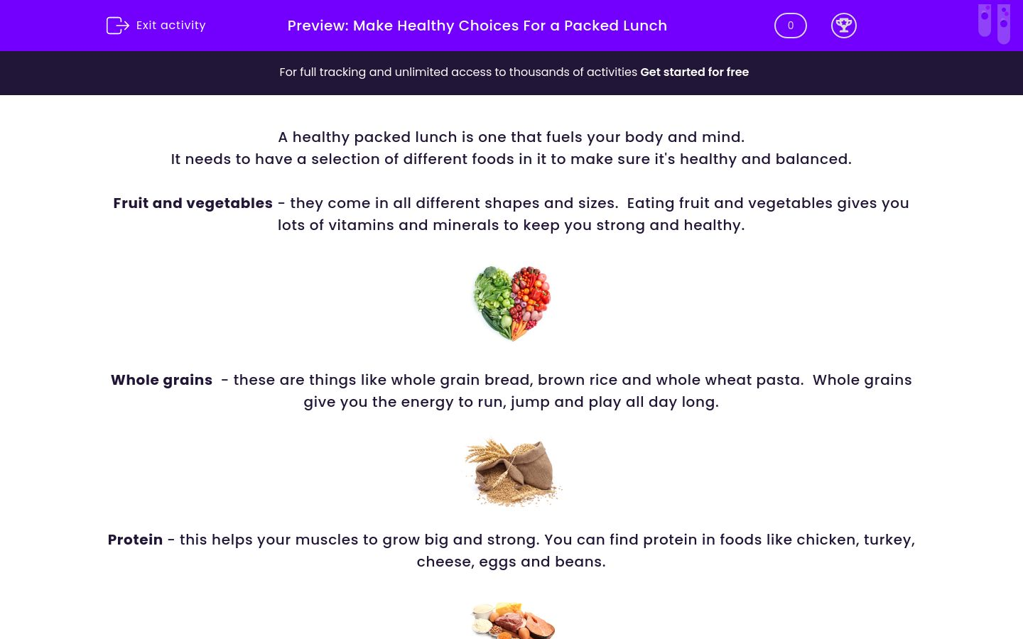 Make Healthy Choices For a Packed Lunch Worksheet - EdPlace