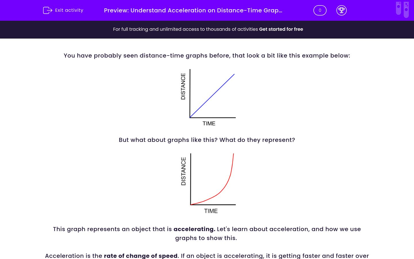 Understand Acceleration on Distance-Time Graphs Worksheet - EdPlace