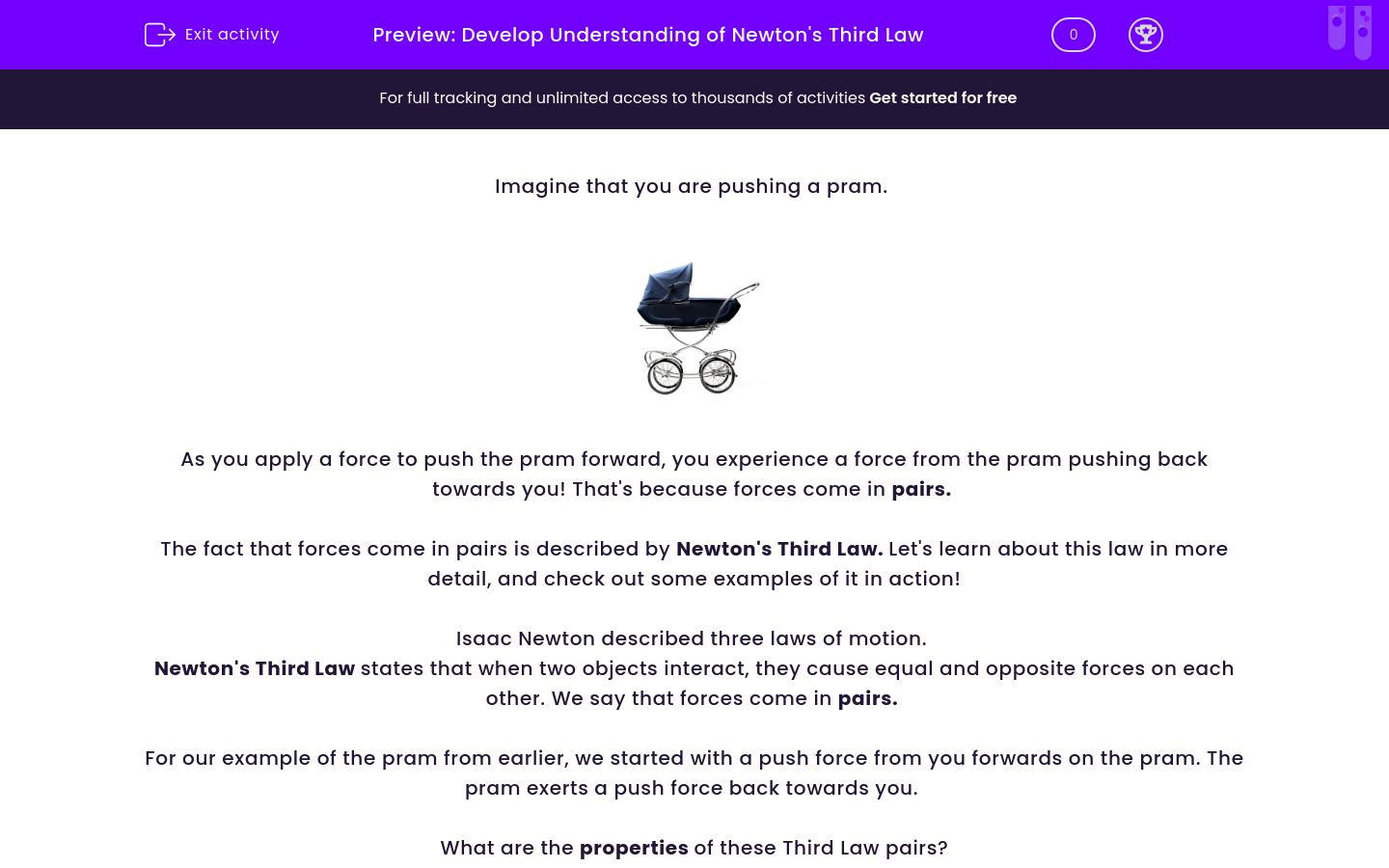 Develop Understanding of Newton's Third Law Worksheet - EdPlace