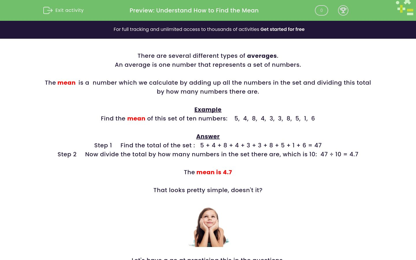 Understand How to Find the Mean Worksheet - EdPlace