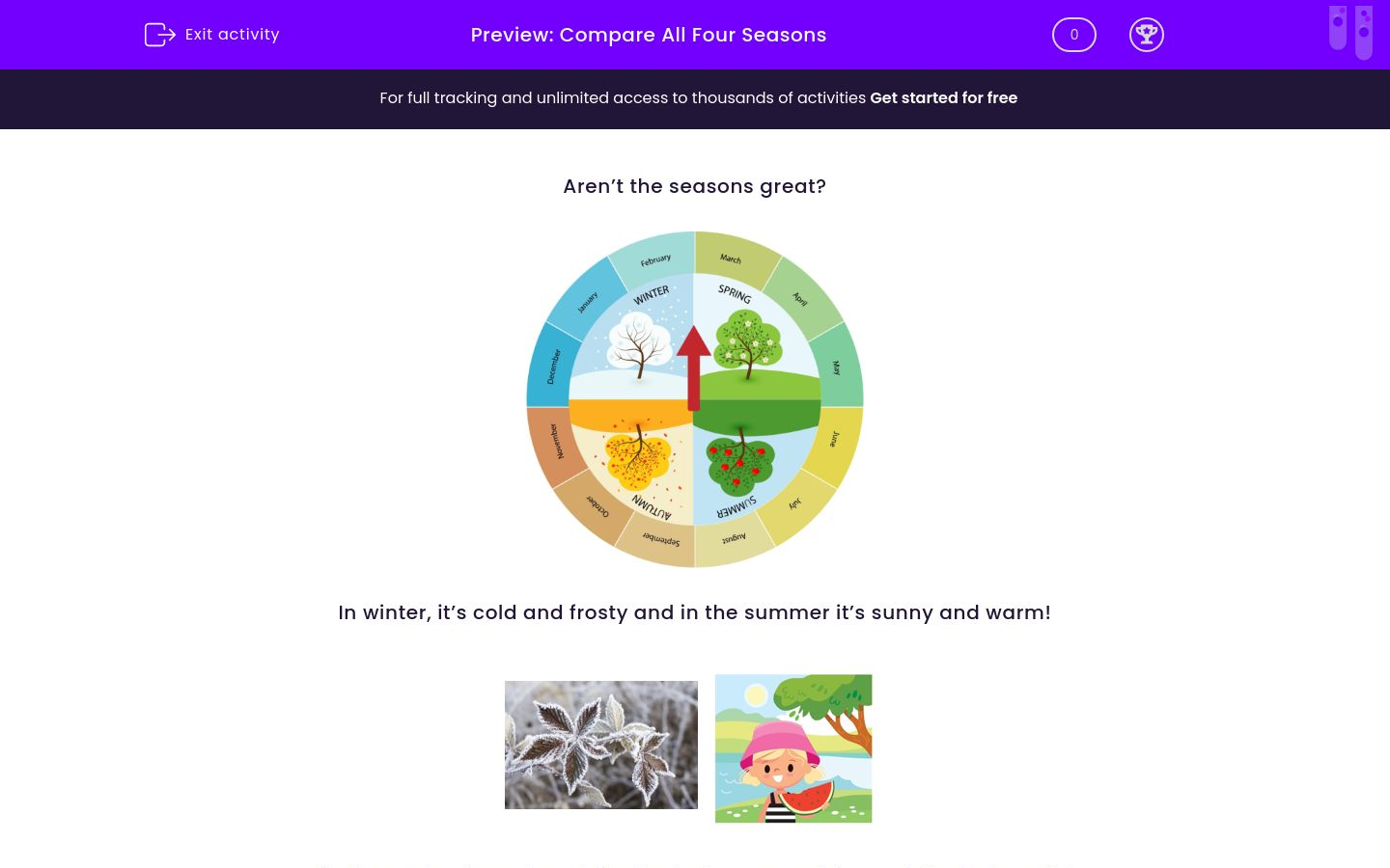 Compare All Four Seasons Worksheet - EdPlace