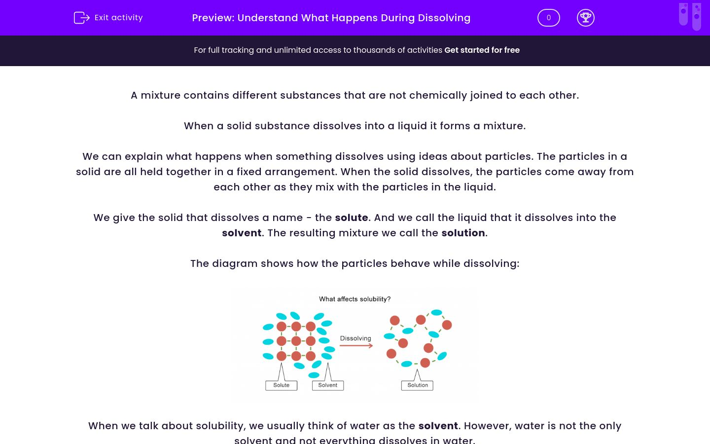 Understand What Happens During Dissolving Worksheet - EdPlace