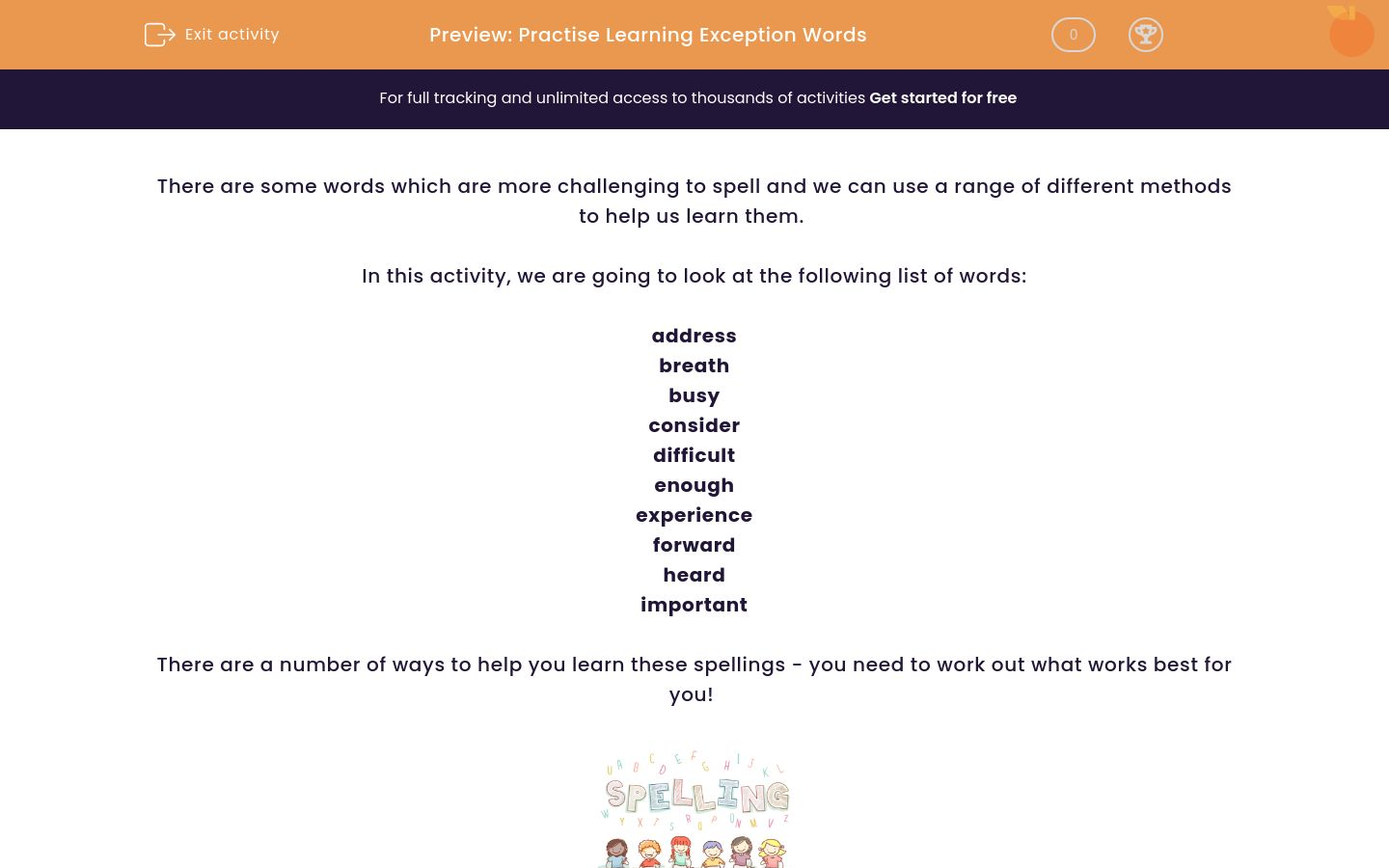 Practise Learning Exception Words Worksheet - EdPlace