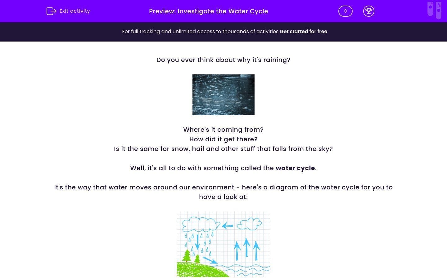 Investigate the Water Cycle Worksheet - EdPlace
