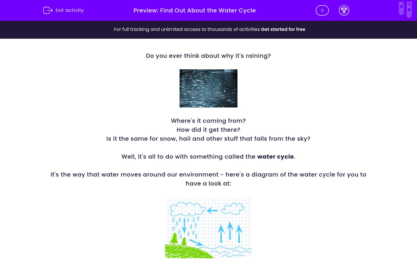 Find Out About the Water Cycle Worksheet - EdPlace