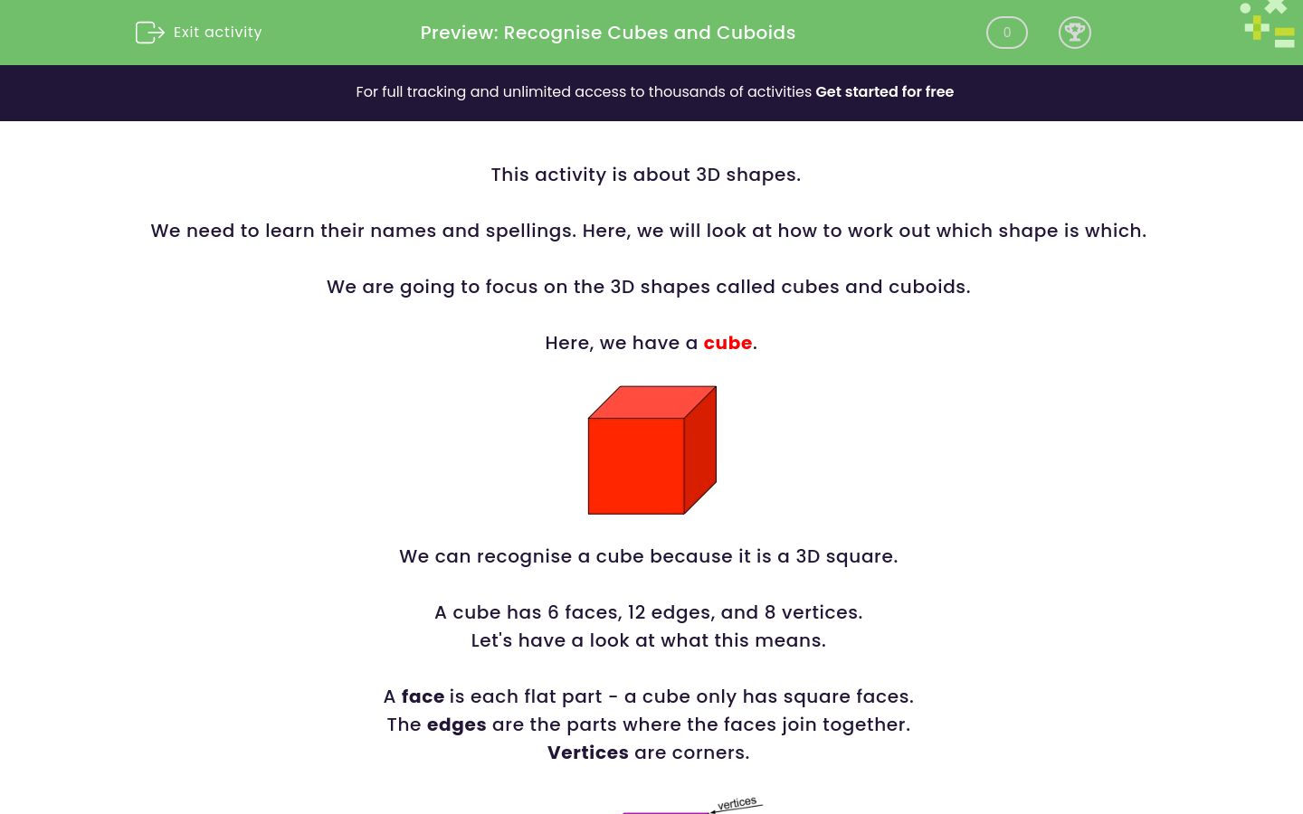 Recognise Cubes and Cuboids Worksheet - EdPlace