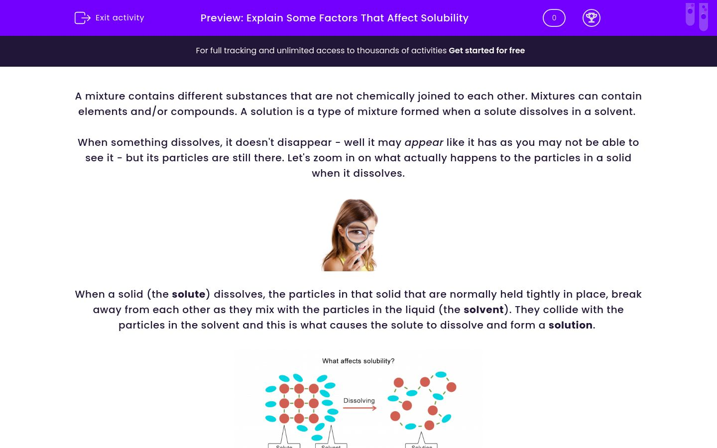 Explain Some Factors That Affect Solubility Worksheet - EdPlace