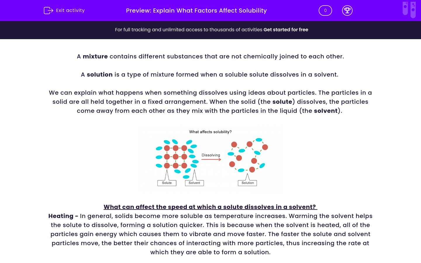 Explain What Factors Affect Solubility Worksheet - EdPlace