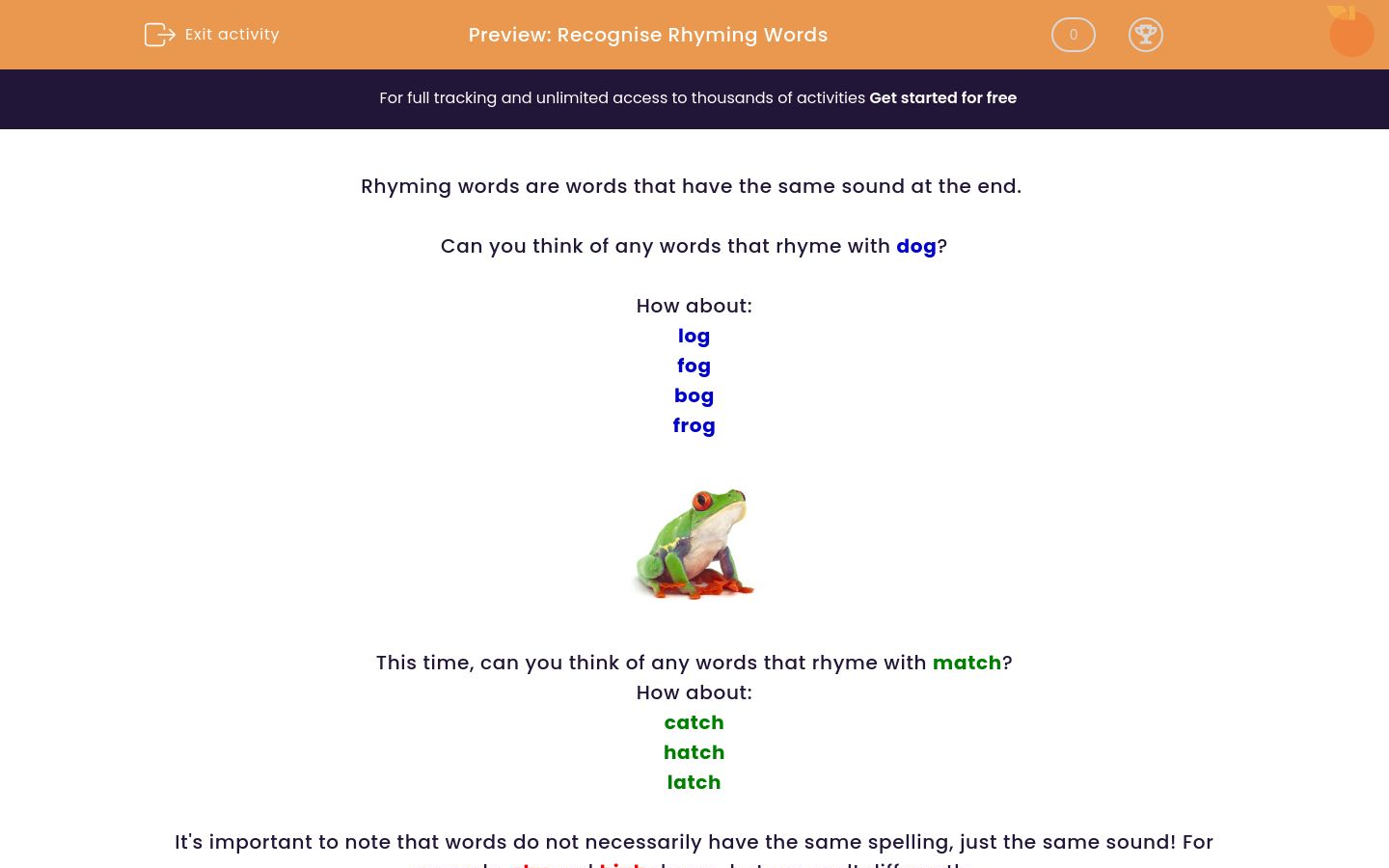 Recognise Rhyming Words Worksheet - EdPlace