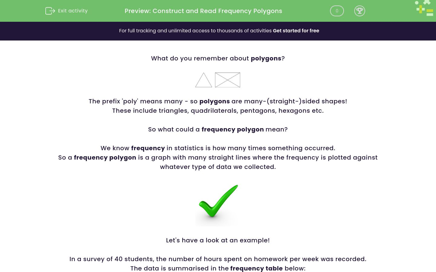 Construct and Read Frequency Polygons Worksheet - EdPlace
