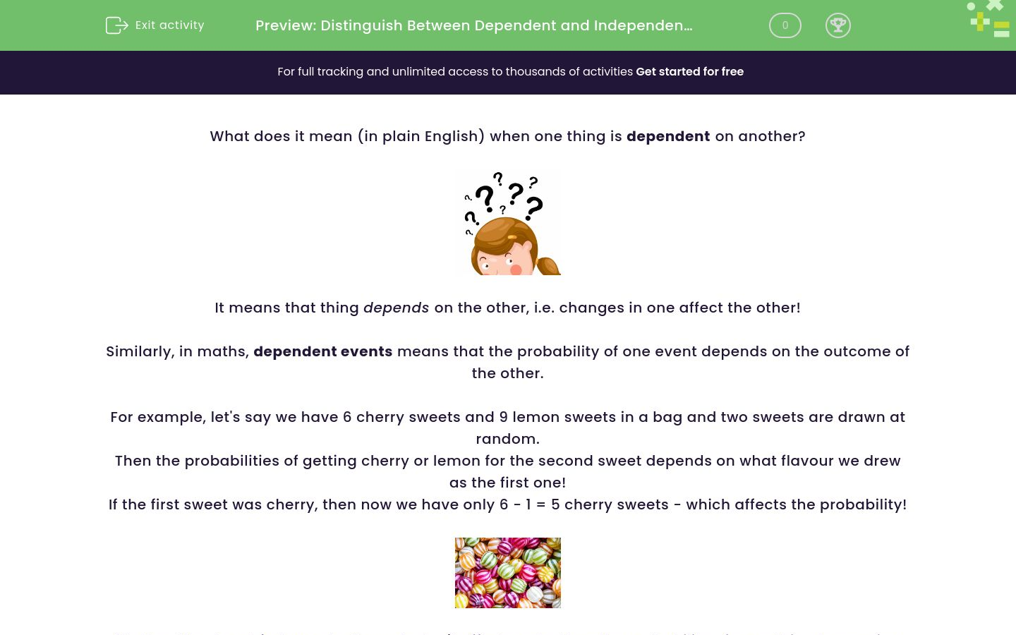 Distinguish Between Dependent and Independent Events Worksheet - EdPlace