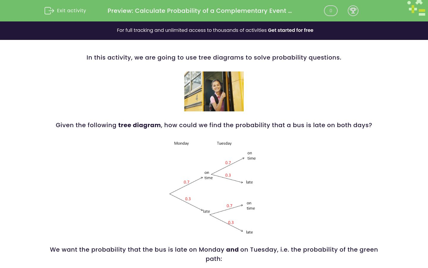 Calculate Probability of a Complementary Event from Tree Diagrams ...