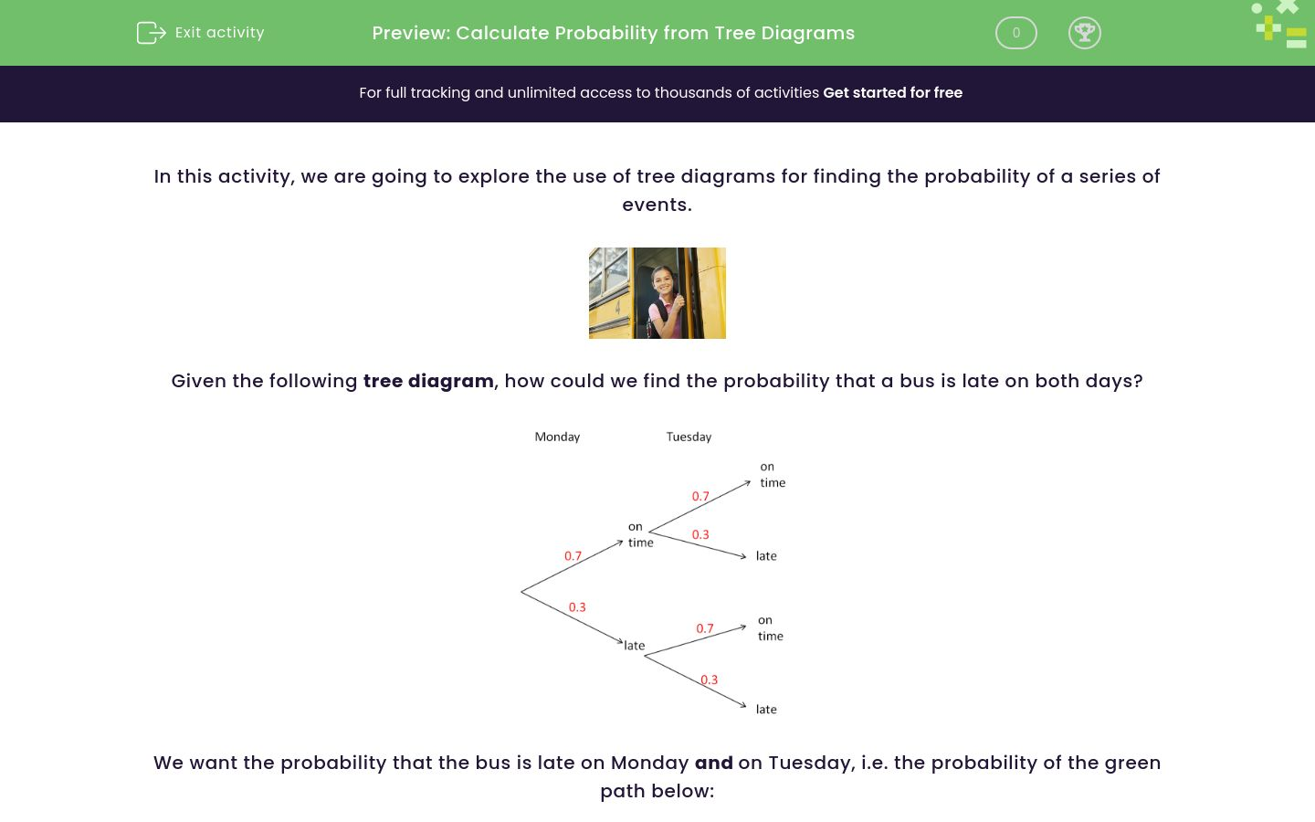Calculate Probability from Tree Diagrams Worksheet - EdPlace