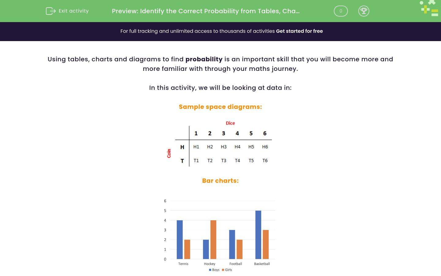 Identify the Correct Probability from Tables, Charts and Diagrams ...
