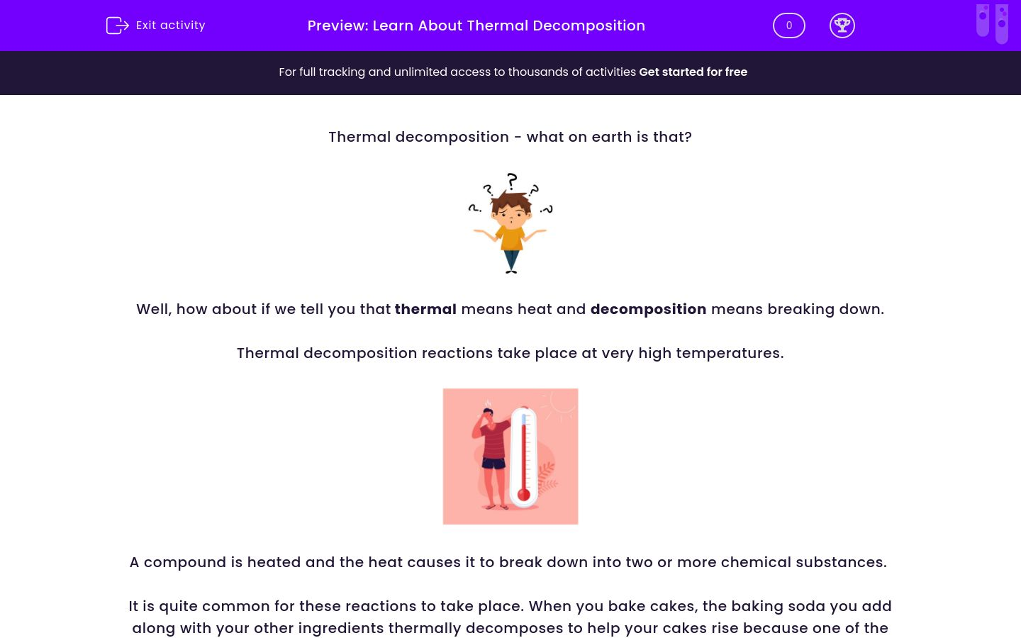 Learn About Thermal Decomposition Worksheet - EdPlace