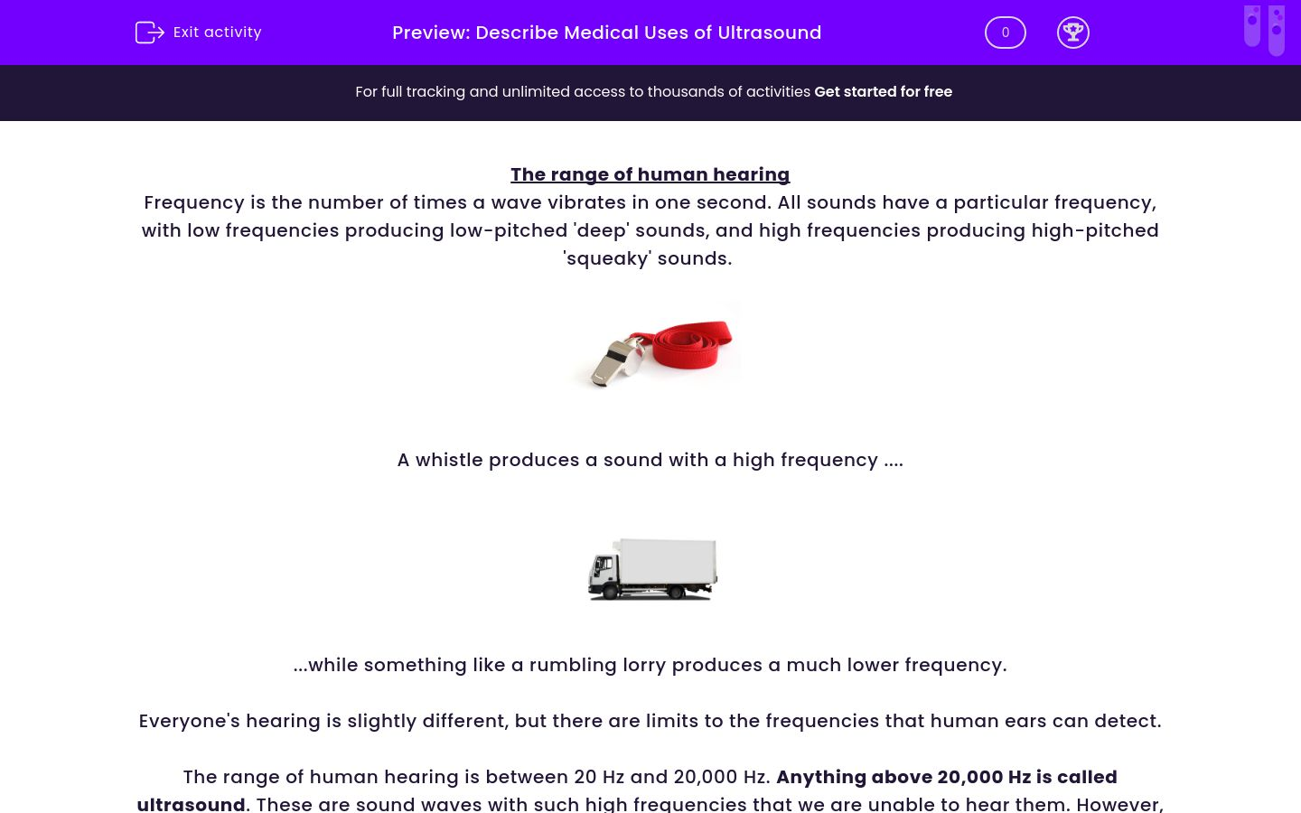Describe Medical Uses of Ultrasound Worksheet - EdPlace