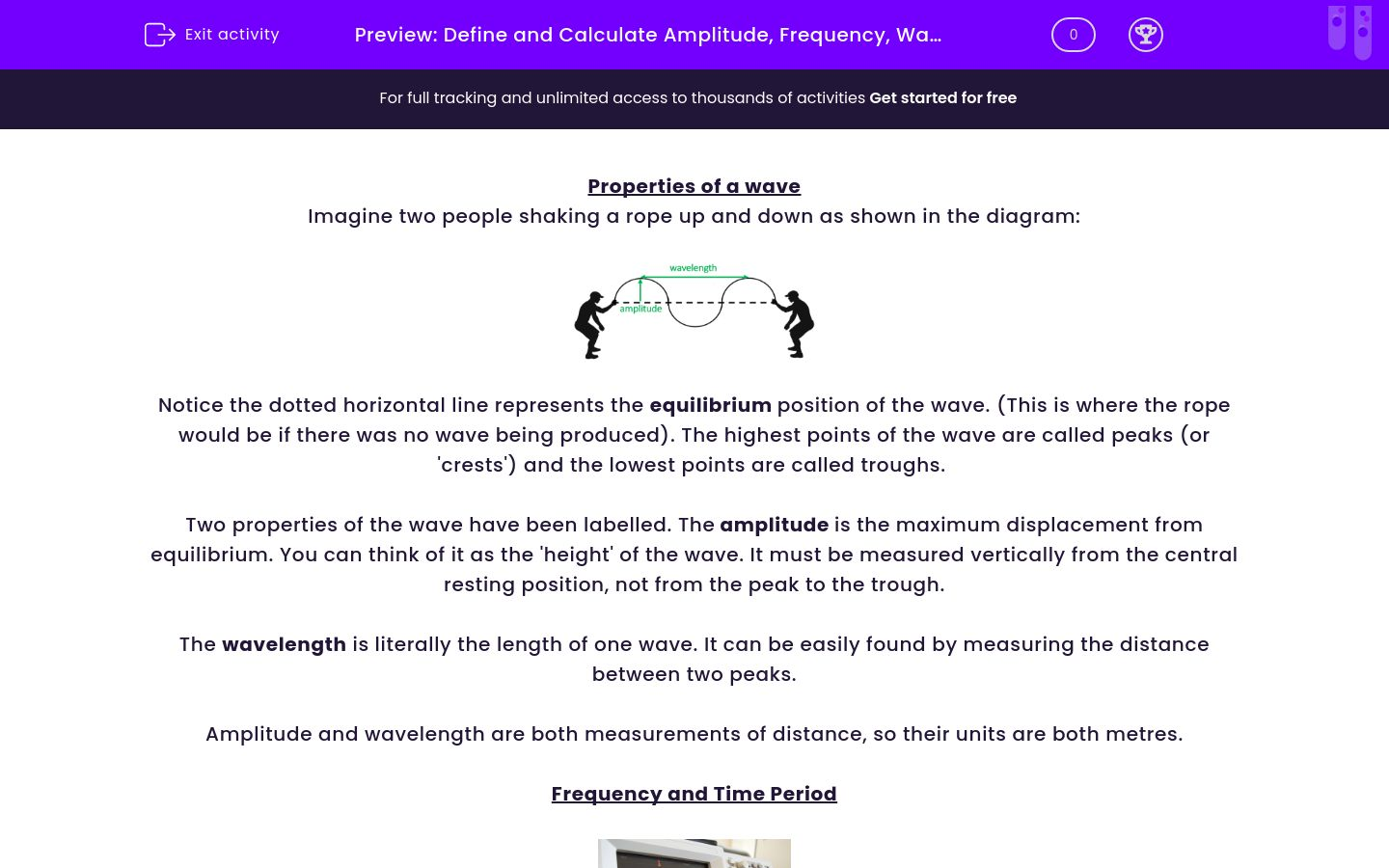 Define and Calculate Amplitude, Frequency, Wavelength and Time Period ...