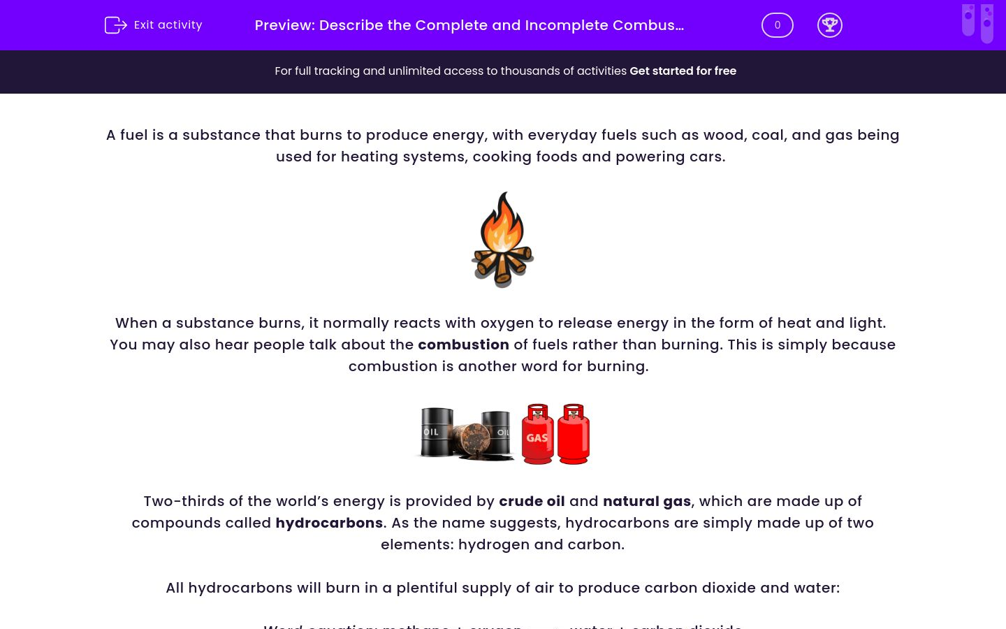 Describe the Complete and Incomplete Combustion of Fuels Worksheet ...