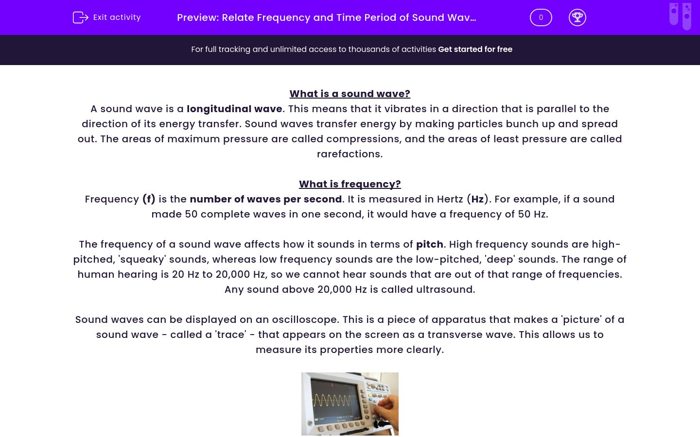 Relate Frequency and Time Period of Sound Waves Worksheet - EdPlace