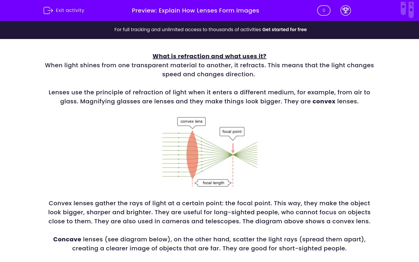 Explain How Lenses Form Images Worksheet - EdPlace