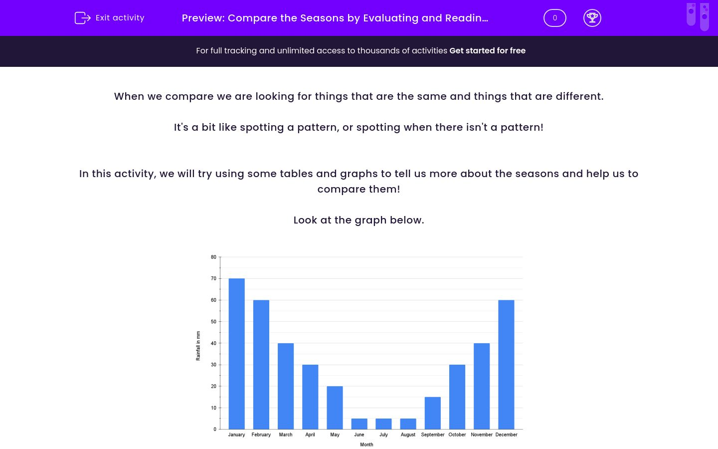 Compare the Seasons by Evaluating and Reading Data Worksheet - EdPlace