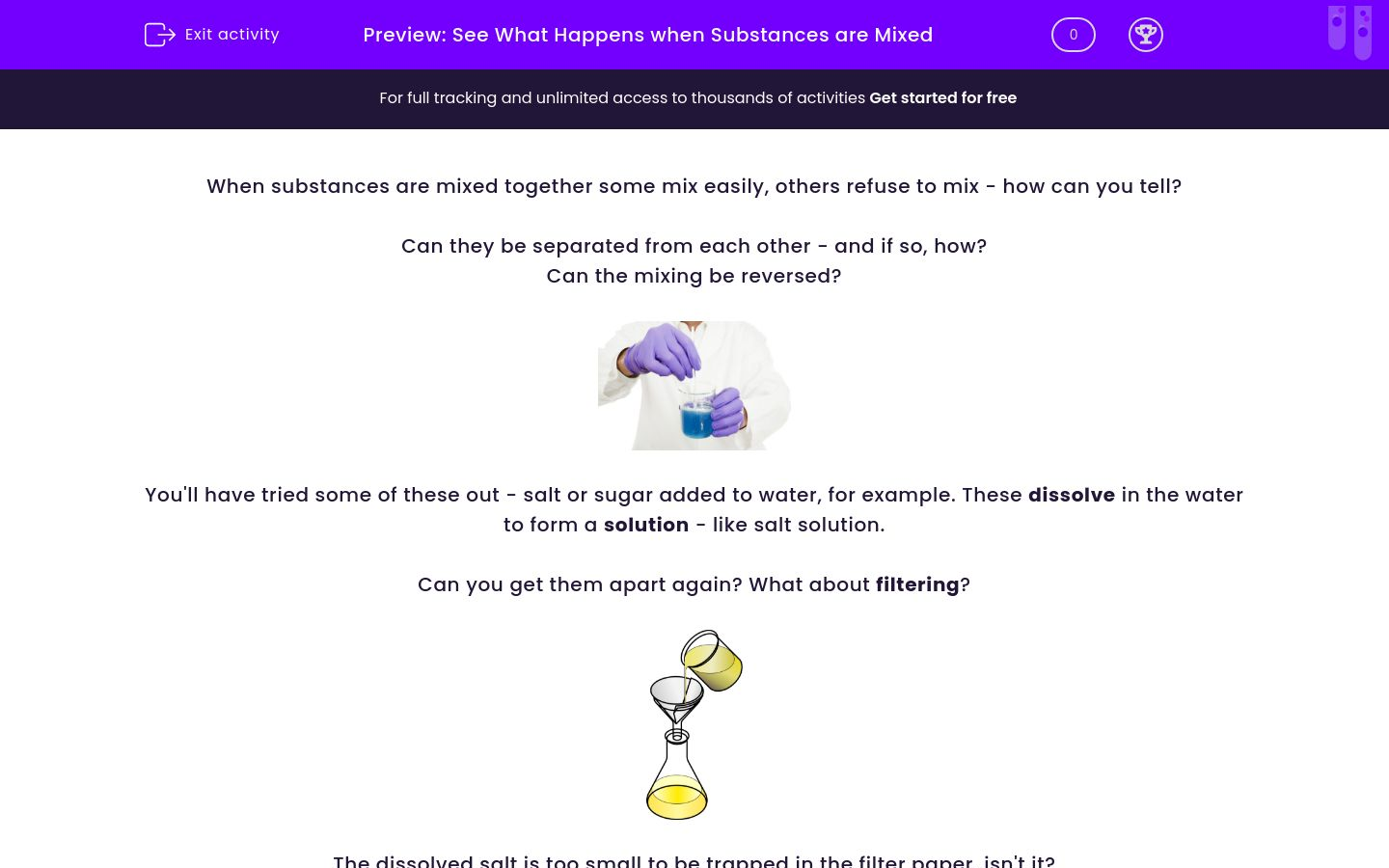 See What Happens when Substances are Mixed Worksheet - EdPlace
