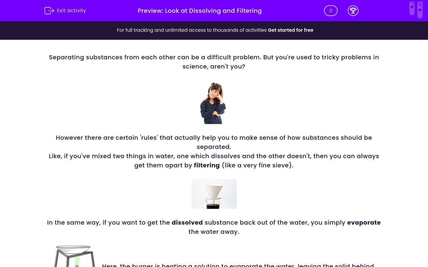 Look at Dissolving and Filtering Worksheet - EdPlace