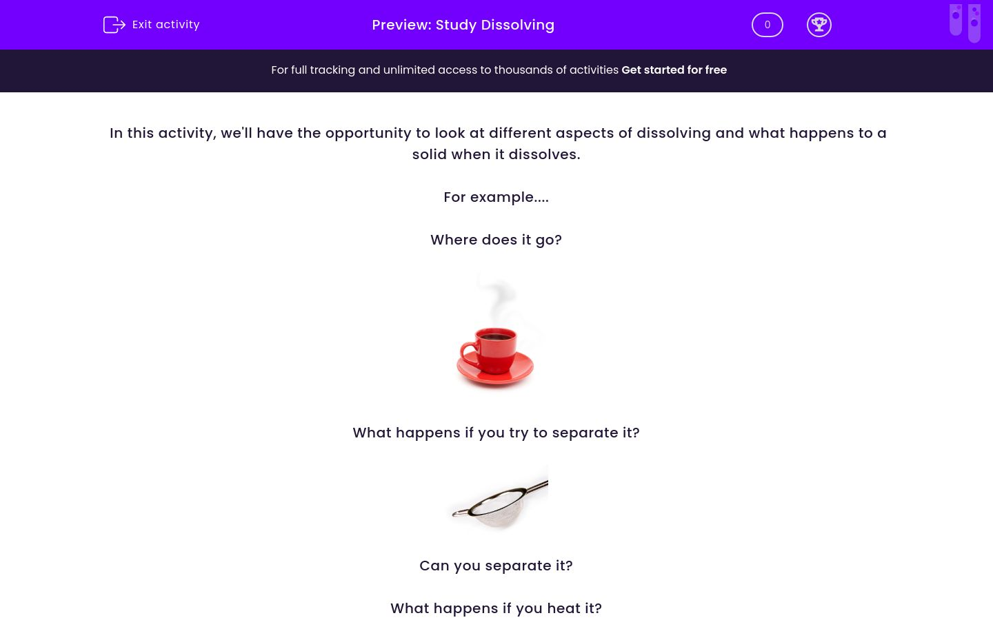 Study Dissolving Worksheet - EdPlace