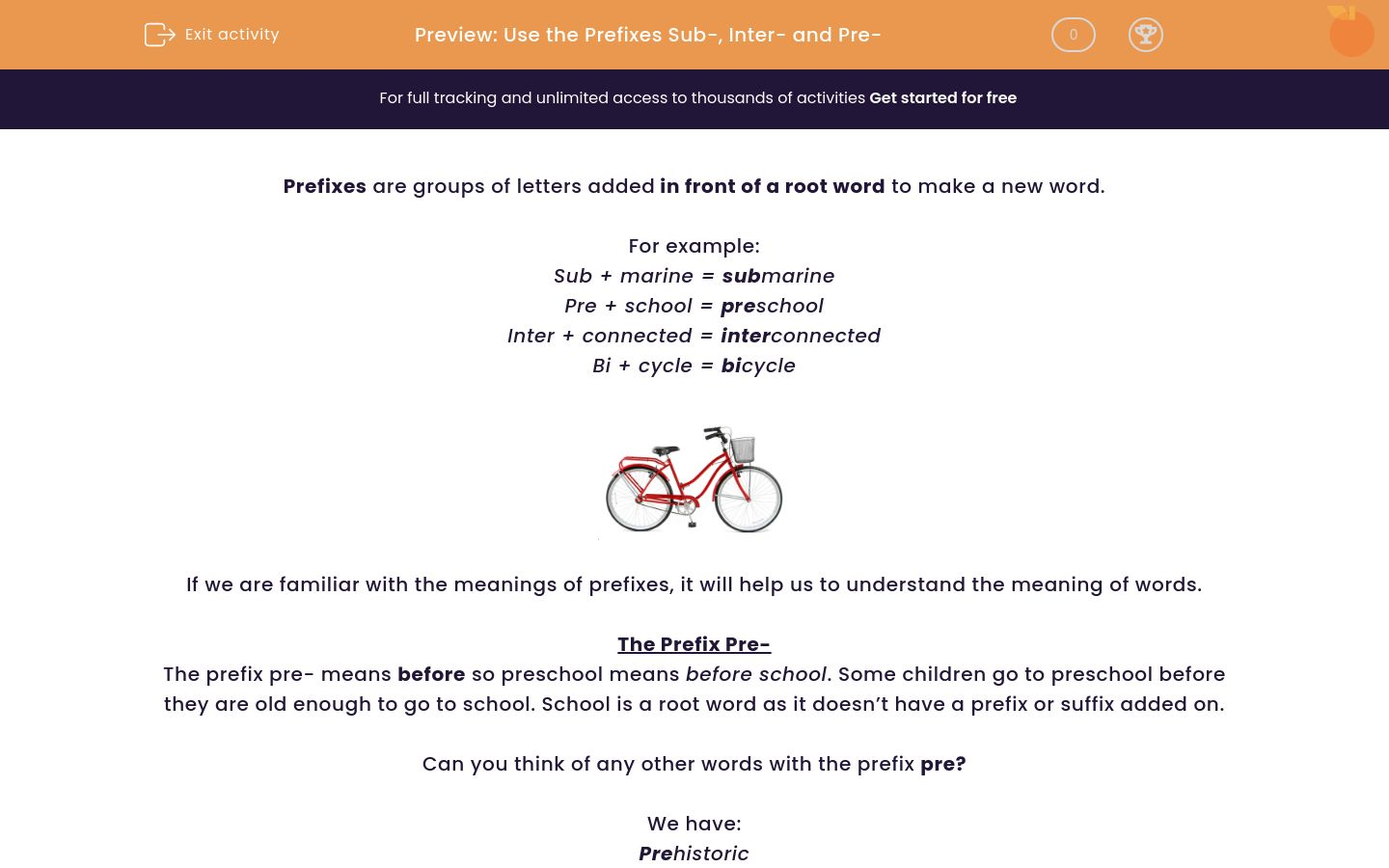 Use the Prefixes Sub-, Inter- and Pre- Worksheet - EdPlace