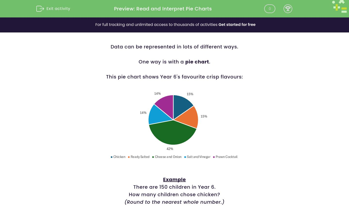 Read and Interpret Pie Charts Worksheet - EdPlace