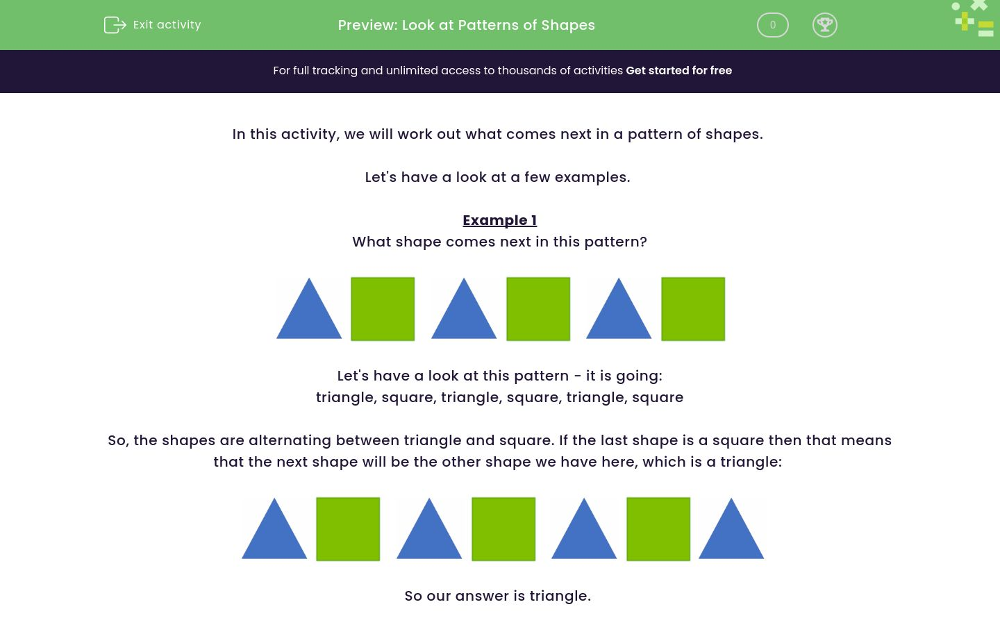 Look at Patterns of Shapes Worksheet - EdPlace