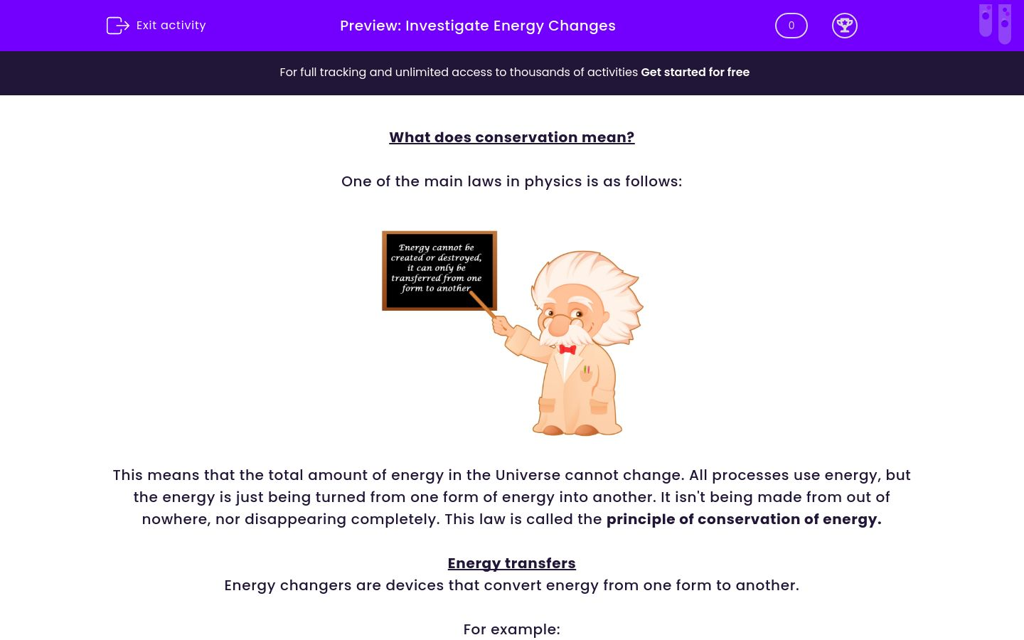 Investigate Energy Changes Worksheet - EdPlace