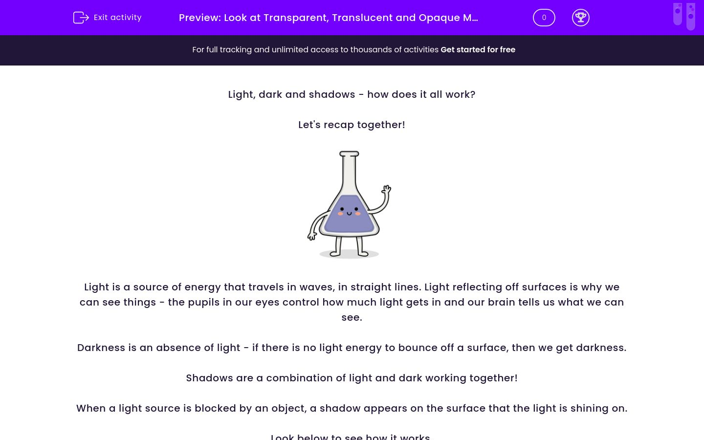 Look at Transparent, Translucent and Opaque Materials Worksheet - EdPlace
