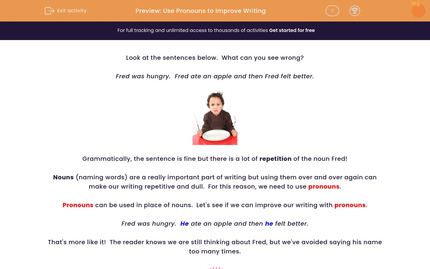 Use Pronouns to Improve Writing Worksheet - EdPlace