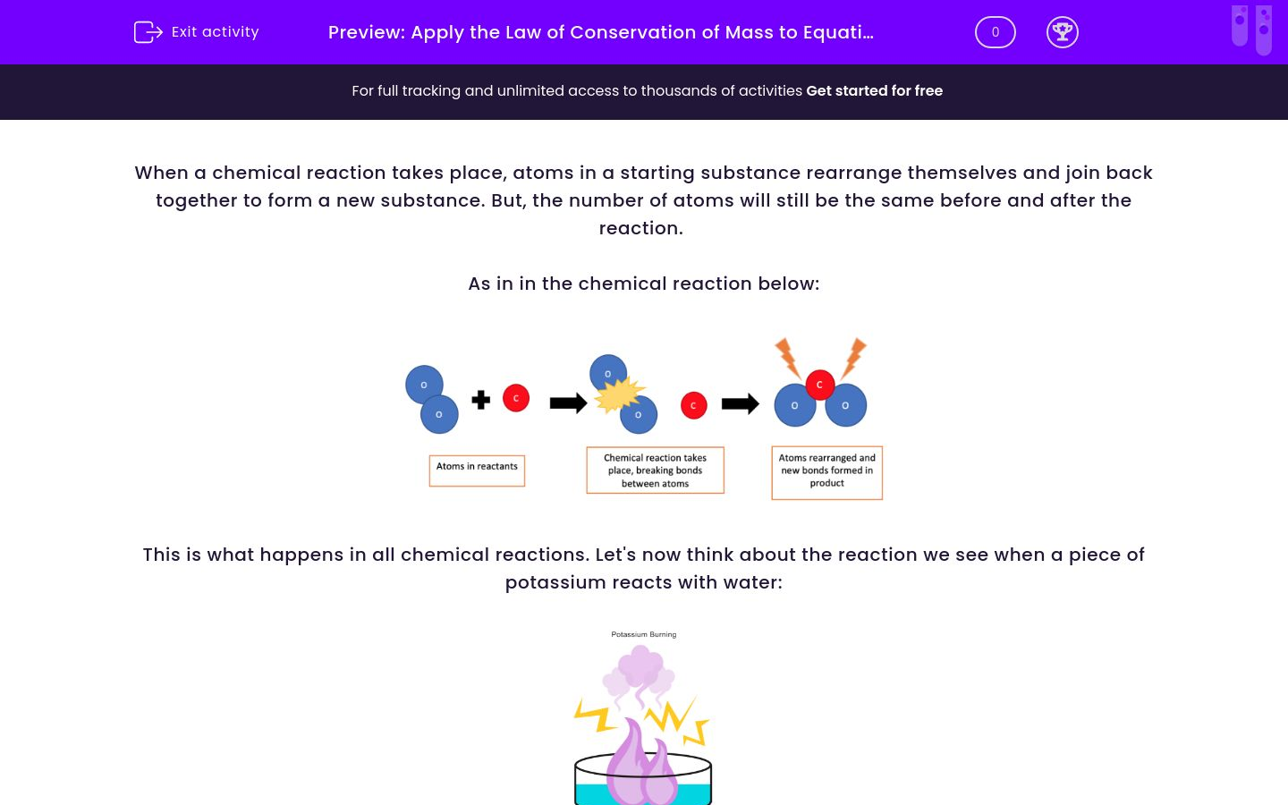 Apply the Law of Conservation of Mass to Equations Worksheet - EdPlace