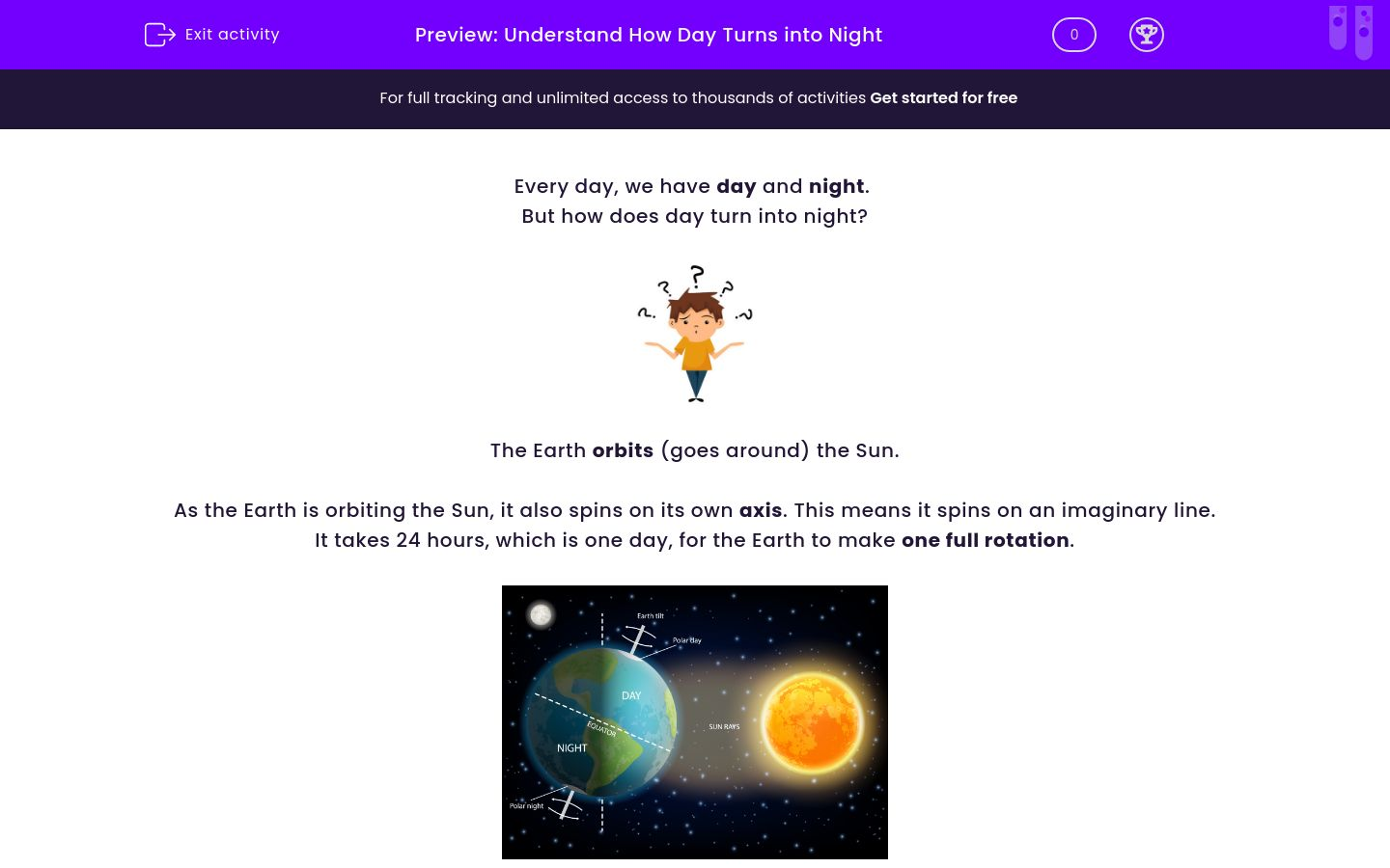 Understand How Day Turns into Night Worksheet - EdPlace