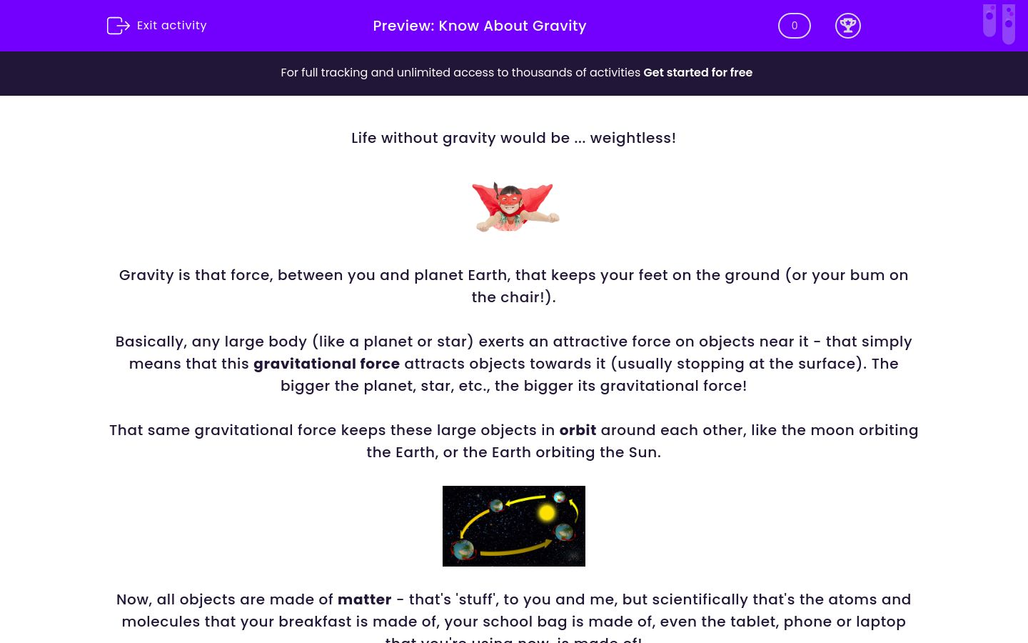 Know About Gravity Worksheet - EdPlace