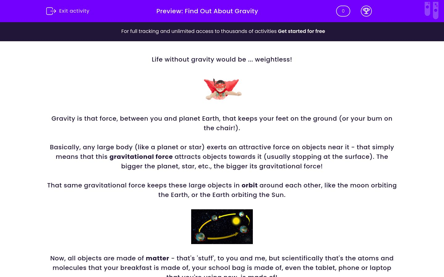Find Out About Gravity Worksheet - EdPlace