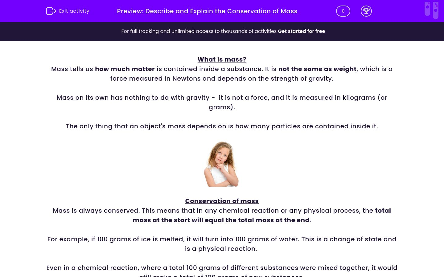 Describe and Explain the Conservation of Mass Worksheet - EdPlace